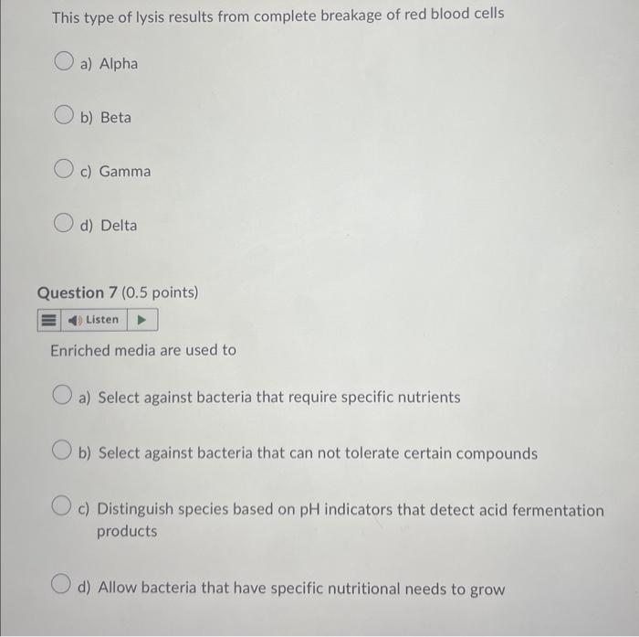 Solved This type of lysis results from complete breakage of | Chegg.com