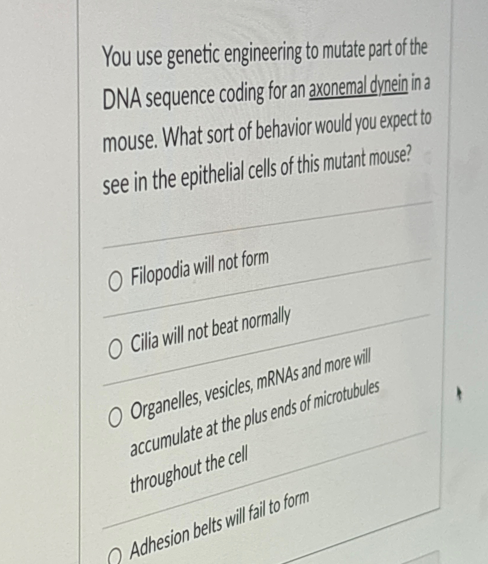 Solved You use genetic engineering to mutate part of the DNA | Chegg.com