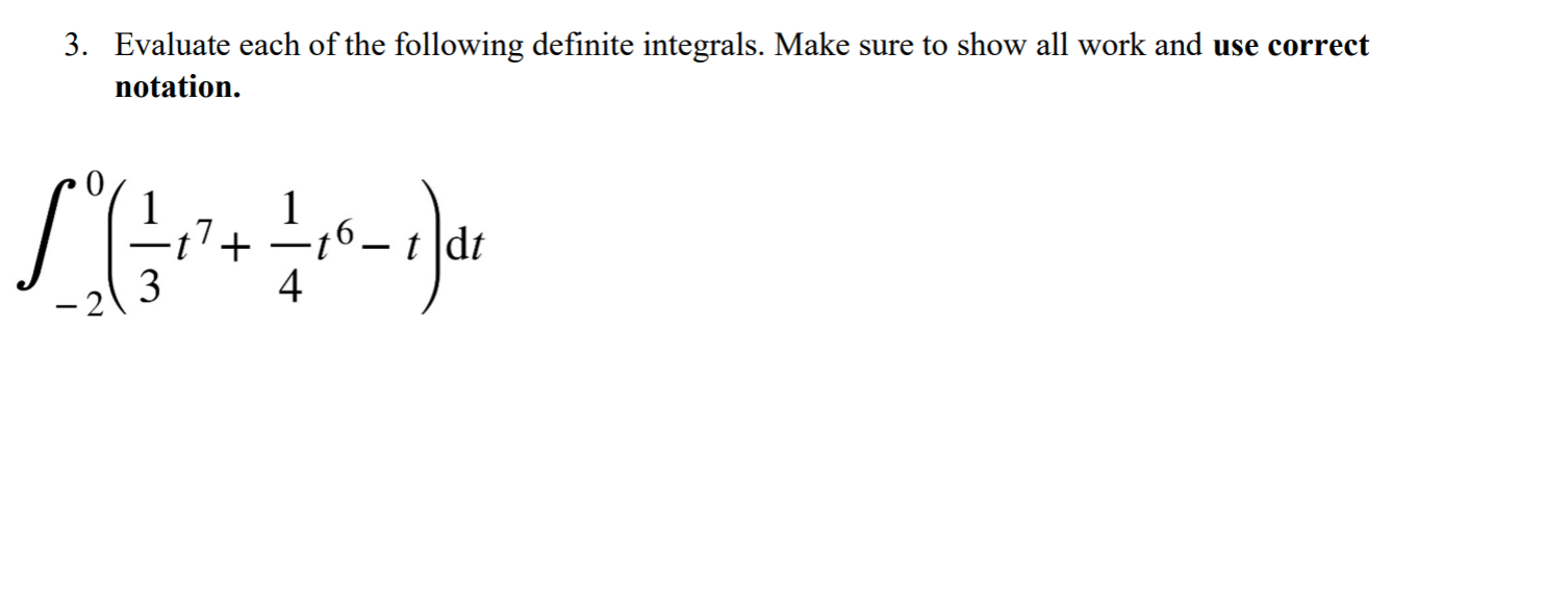 Solved Evaluate each of the following definite integrals. | Chegg.com