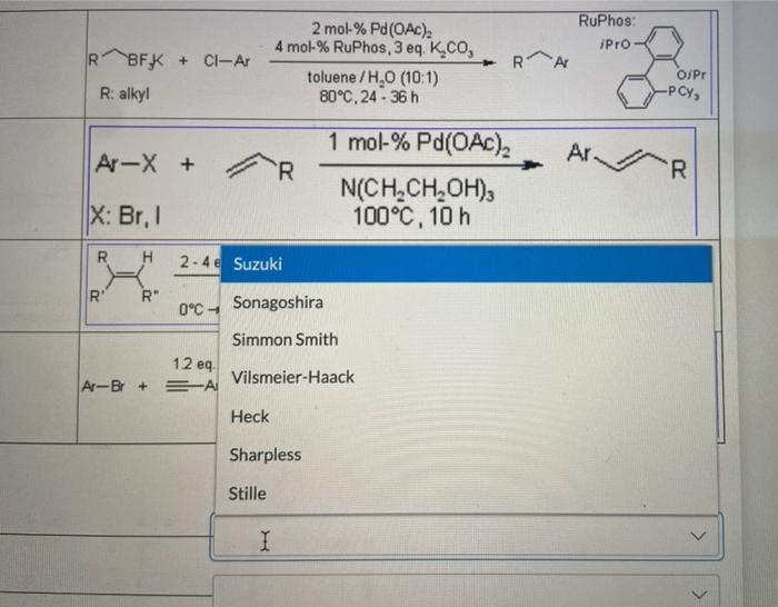 Solved AR Raphos 2 mol % Pa(OA) Pro 4 mol % RuPhos, 3 eq | Chegg.com