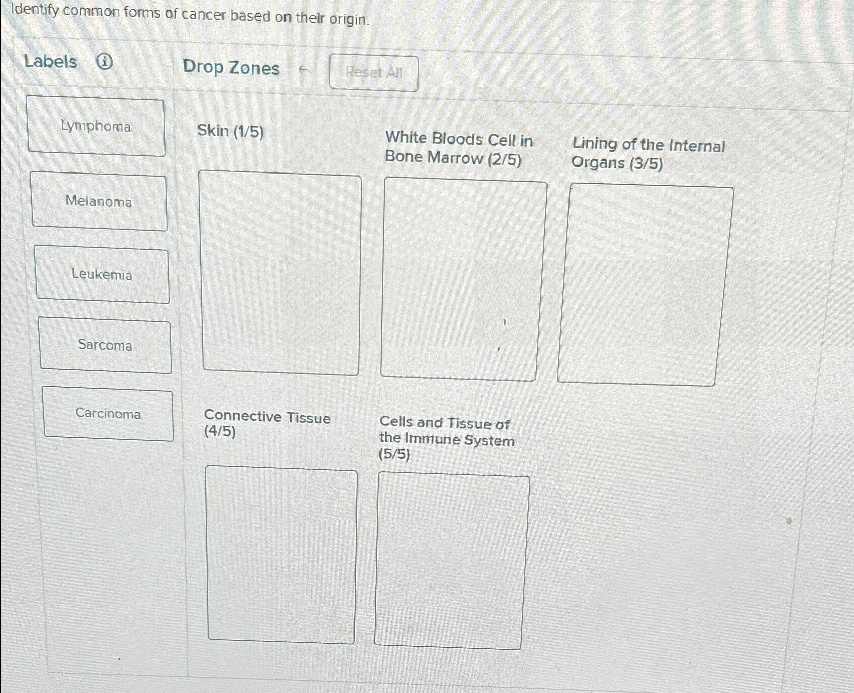 Solved Identify common forms of cancer based on their | Chegg.com