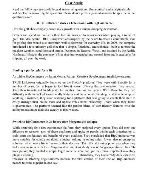 Solved Case Study Read the following case carefully, and | Chegg.com