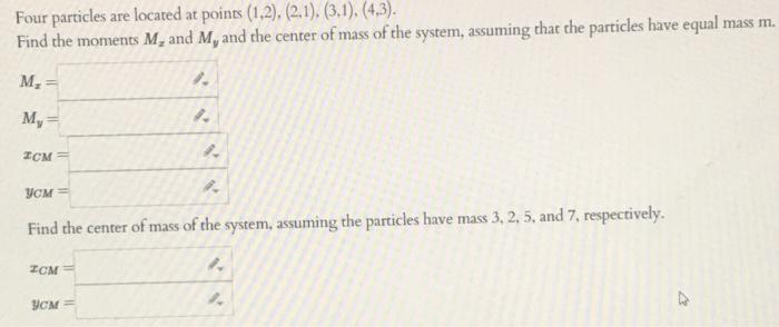 Solved Four particles are located at poines | Chegg.com