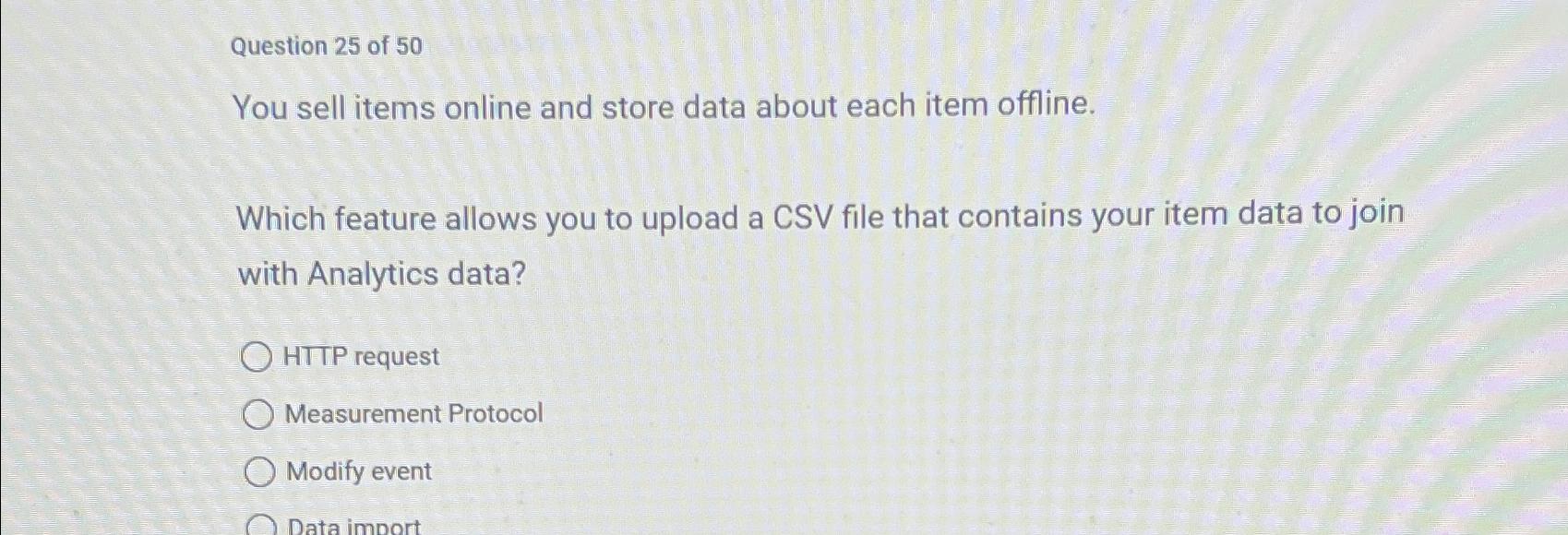 Question 25 ﻿of 50You sell items online and store | Chegg.com