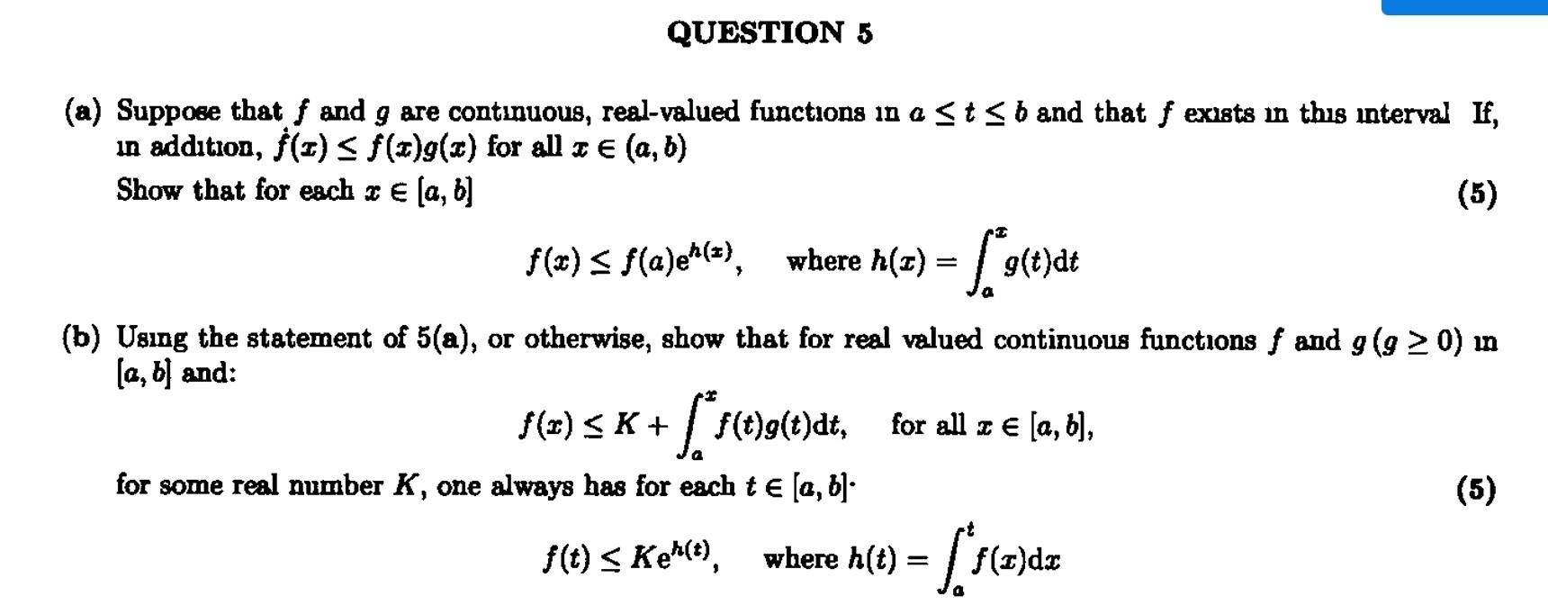 Solved (a) Suppose that f and g are contunuous, real-valued | Chegg.com
