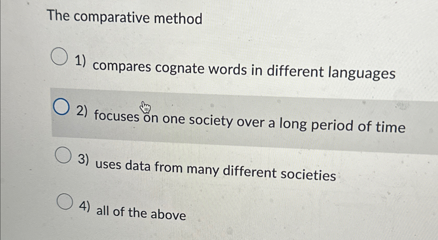 Solved The comparative methodcompares cognate words in | Chegg.com