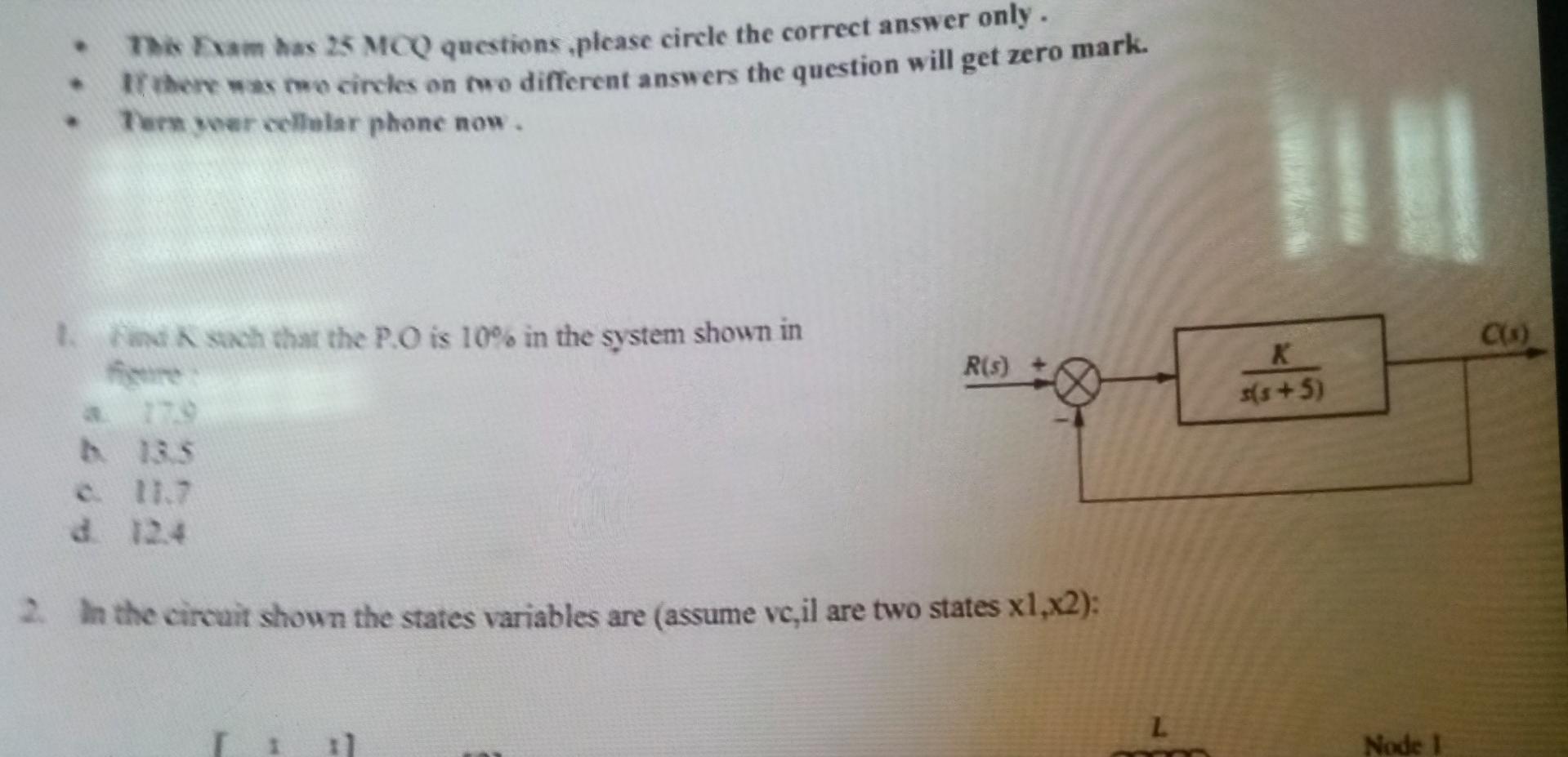 Solved This Exam has 25 MCQ questions, please circle the | Chegg.com