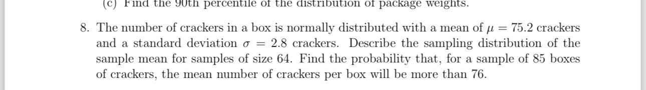 The number of crackers in a box is normally | Chegg.com