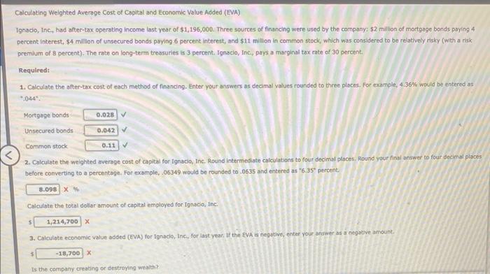 Solved Calculating Weighted Average Cost of Capital and | Chegg.com