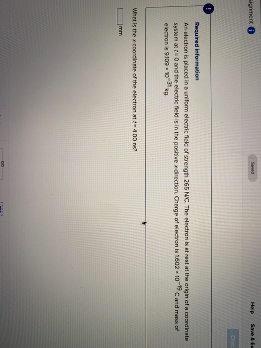 Solved signment Saved Help Save & EX Che Required | Chegg.com Solved signment Saved Help Save & EX Che Required | Chegg.com