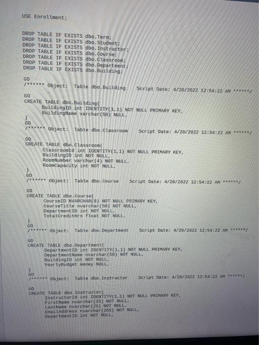 Solved CIS-254 Database Programming Final Project - Part I | Chegg.com