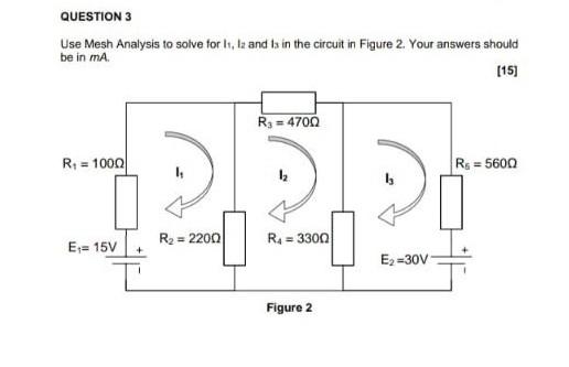 Solved Use Mesh Analysis to solve for l,l and l in the | Chegg.com