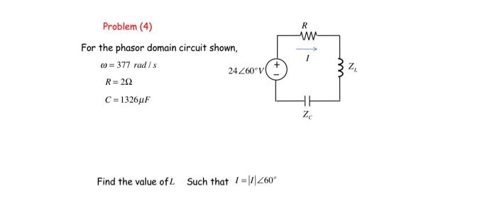 Solved For the phasor domain circuit sho | Chegg.com