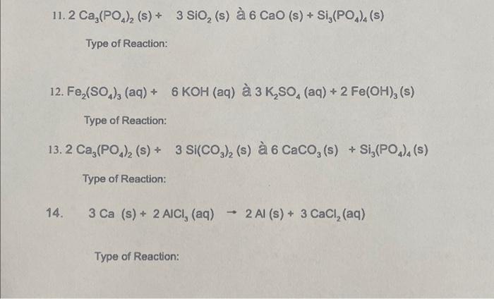 Solved For The Following Reactions Id Whether They Are