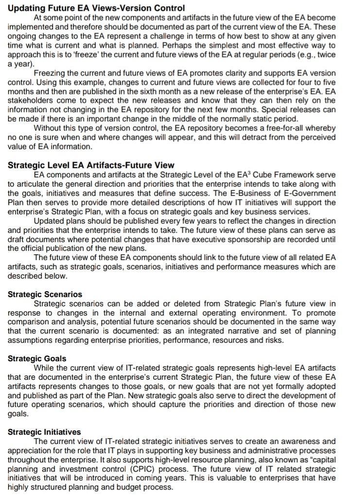 Solved The future view of the EA documents the IT resources | Chegg.com