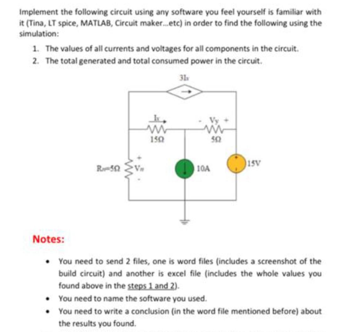 Solved Implement the following circuit using any software | Chegg.com