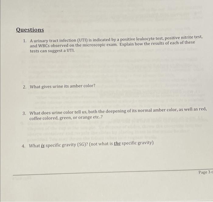 Solved Questions 1. A urinary tract infection (UTI) is | Chegg.com