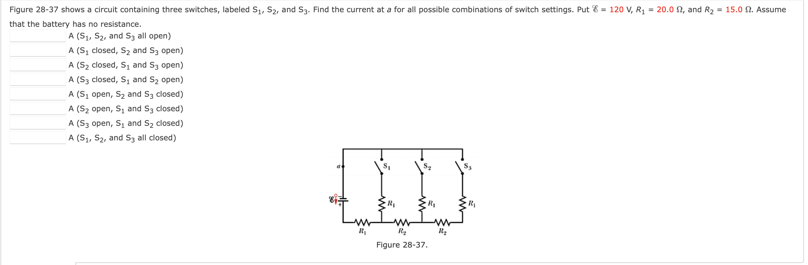 Solved Figure 28-37 ﻿shows a circuit containing three | Chegg.com