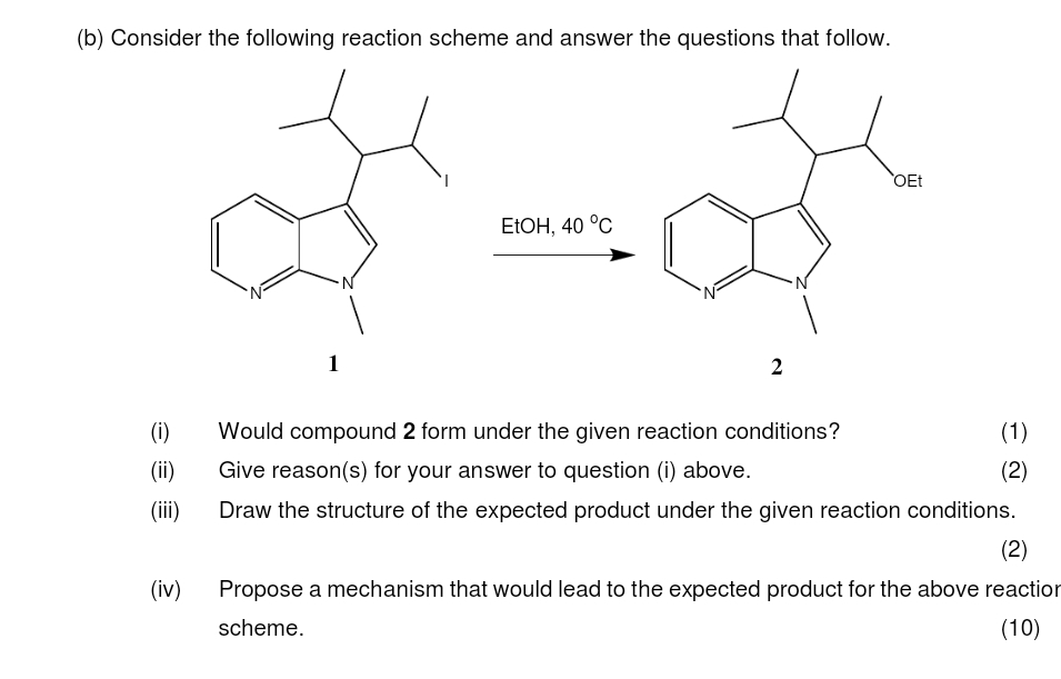 Solved (b) ﻿Consider the following reaction scheme and | Chegg.com