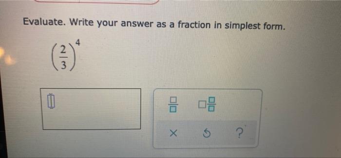 Solved Evaluate. Write your answer as a fraction in simplest | Chegg.com