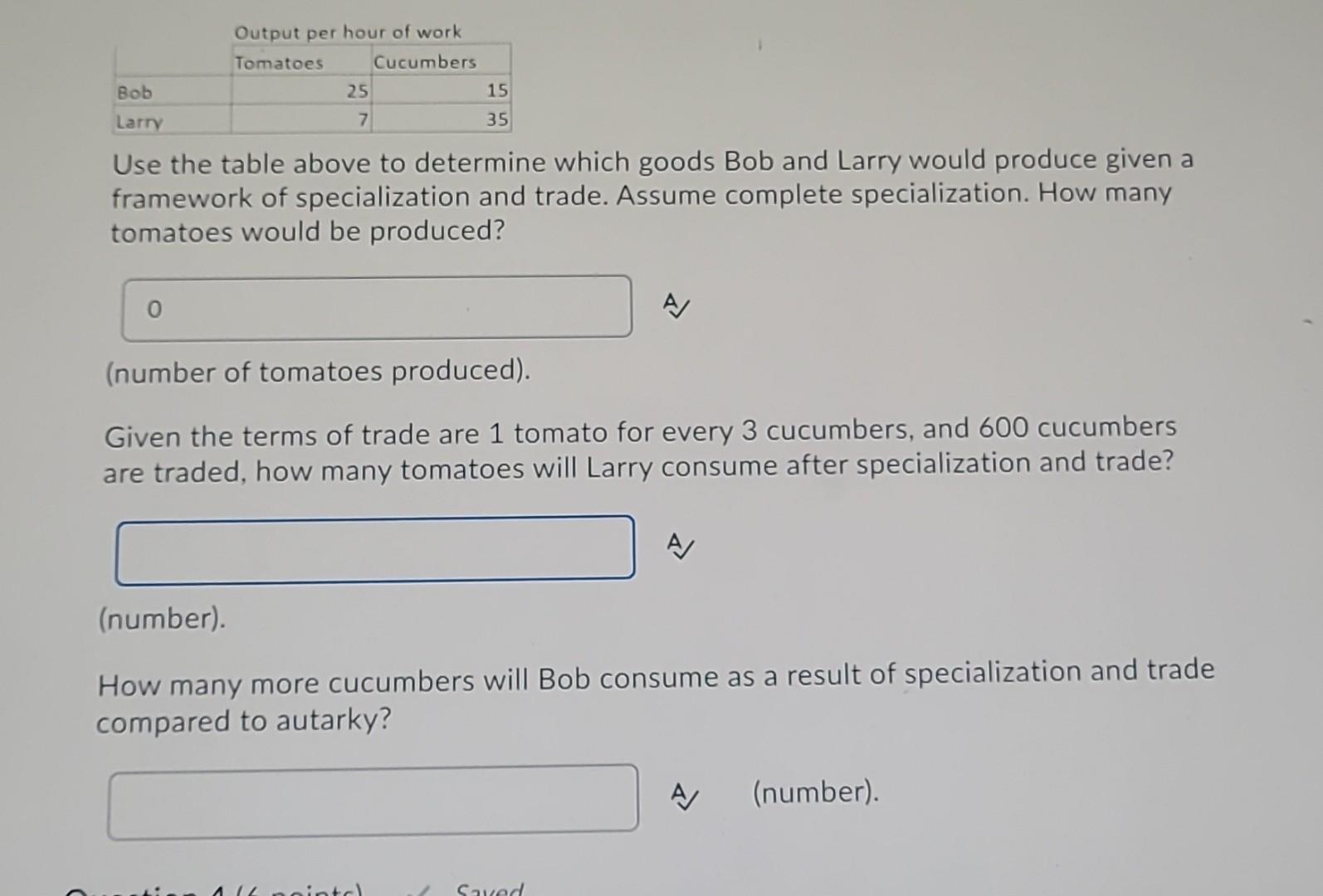 Solved Bob Larry 0 Output per hour of | Chegg.com