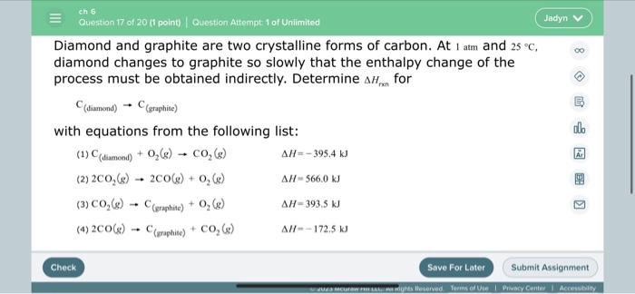Solved ch 6 Question 17 of 20 (1 point) | Question Attempt: | Chegg.com