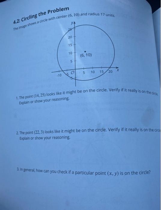 Solved 4.2: Circling the Problem The image shows a circle | Chegg.com