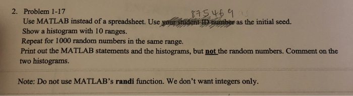Solved 2. Problem 1-17 Use MATLAB instead of a spreadsheet. | Chegg.com