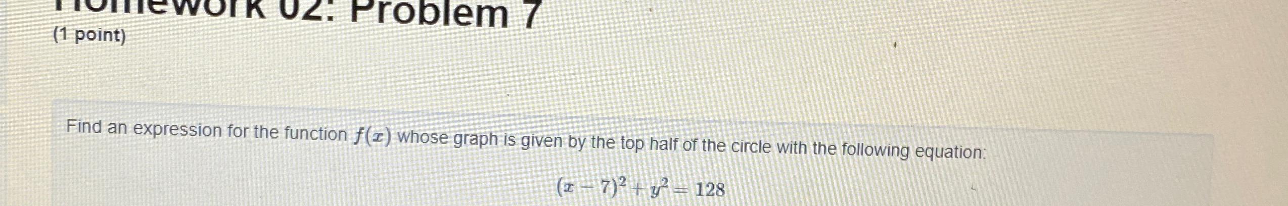 Solved (1 ﻿point)Find an expression for the function f(x) | Chegg.com