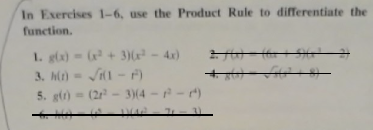 Solved In Exercises 1-6, ﻿use the Product Rule to | Chegg.com