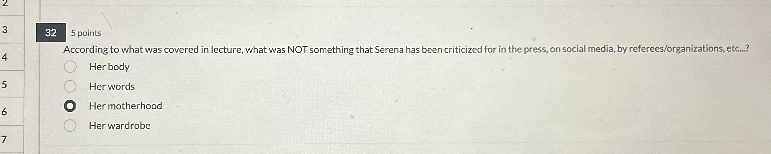 Solved 5 ﻿pointsAccording to what was covered in lecture, | Chegg.com