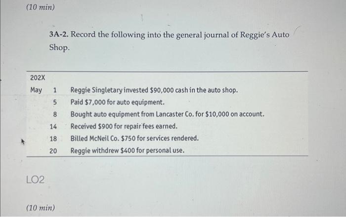 Solved 3A-2. Record the following into the general journal | Chegg.com