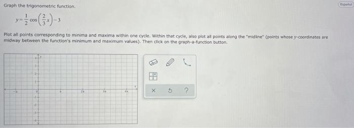 Solved Es Graph the trigonometric function. 1 y cos Plot all | Chegg.com