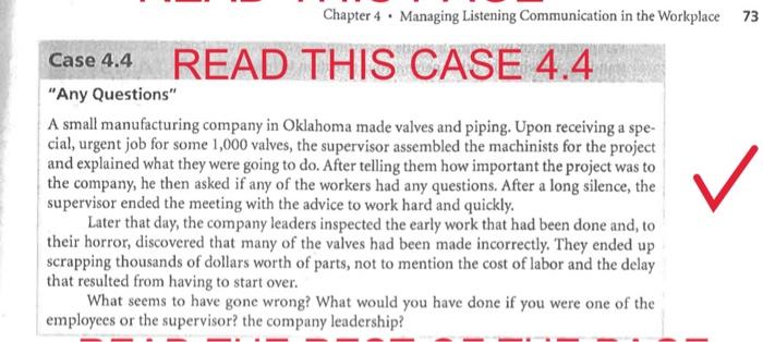 Write a plan of action of Case 4.4 as required in the | Chegg.com