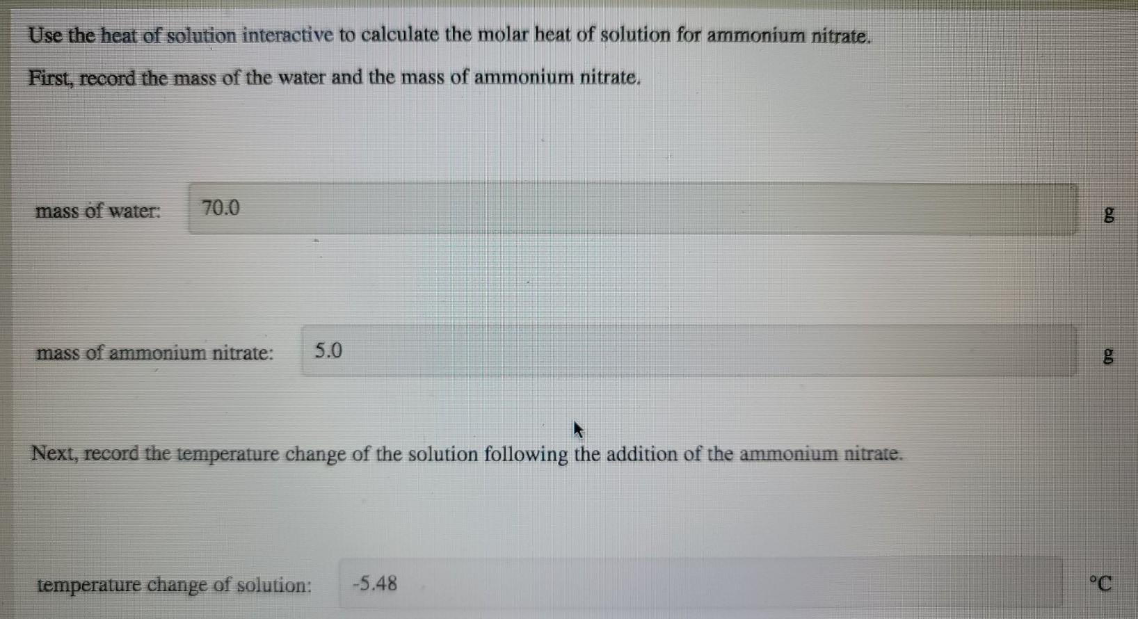 Solved Use the heat of solution interactive to calculate the | Chegg.com