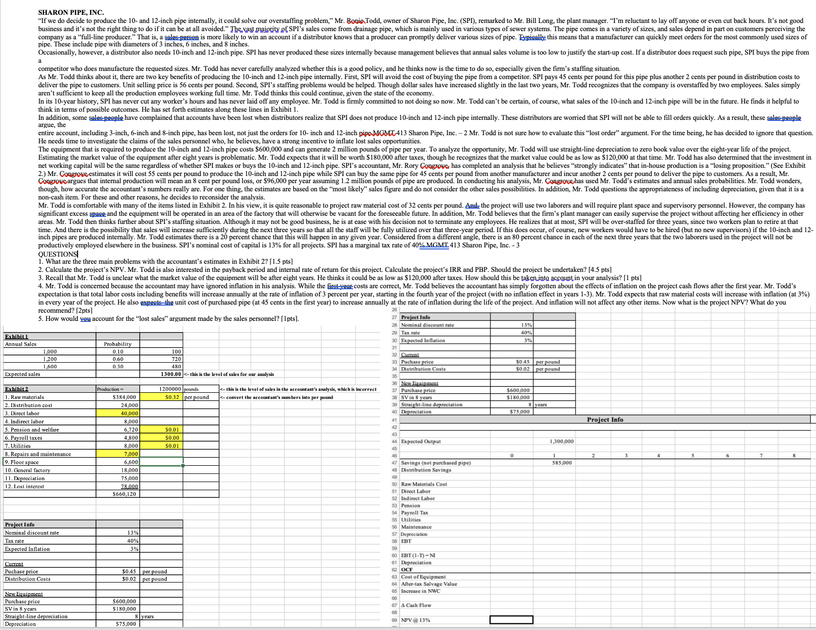Solved Please help me complete the excel sheet to find the | Chegg.com