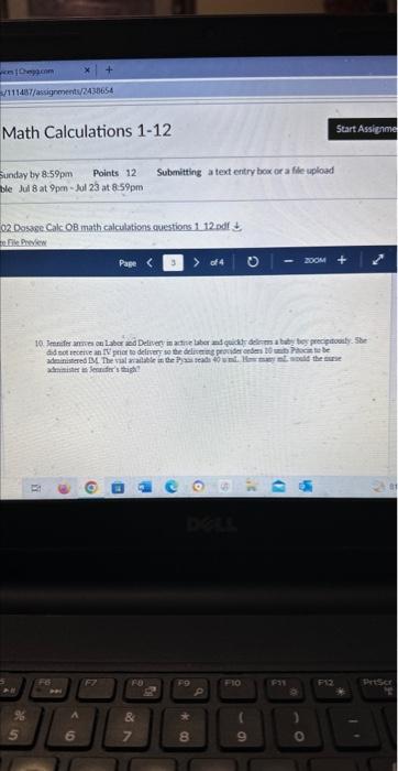 Solved Math Calculations 1-12 Start Assignme Sunday ty | Chegg.com