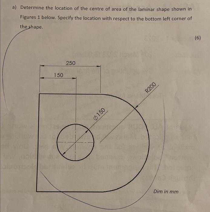 a) Determine the location of the centre of area of | Chegg.com