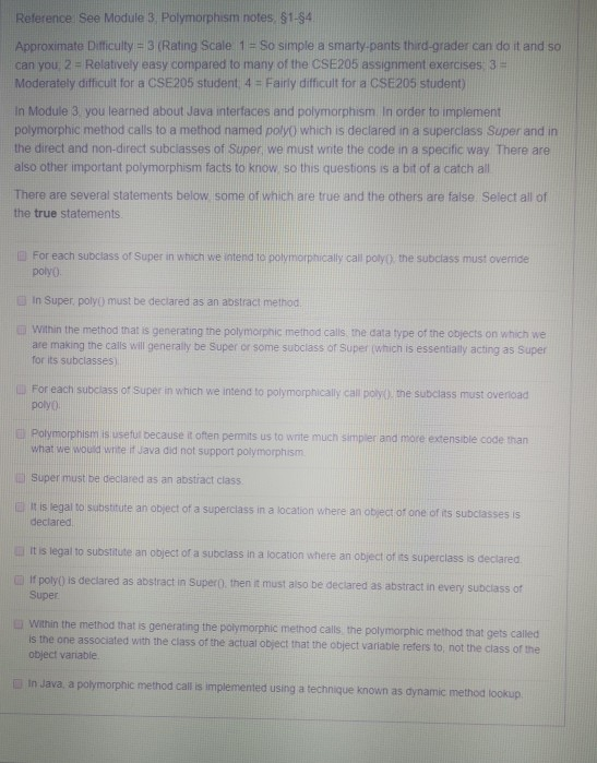 Solved Reference See Module 3 Polymorphism notes $1-$4 | Chegg.com