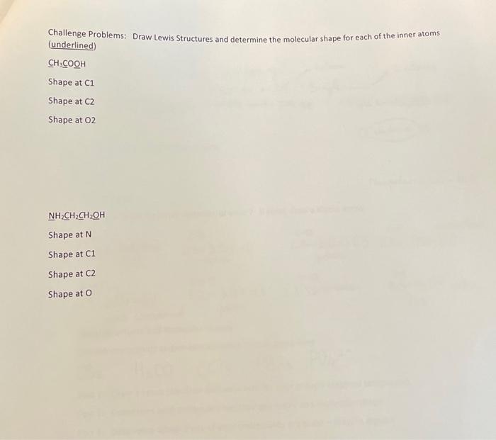 Solved Challenge Problems: Draw Lewis Structures and | Chegg.com