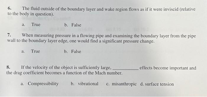 Solved 6. The fluid outside of the boundary layer and wake | Chegg.com