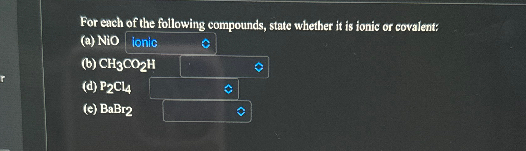 Solved For each of the following compounds, state whether it | Chegg.com