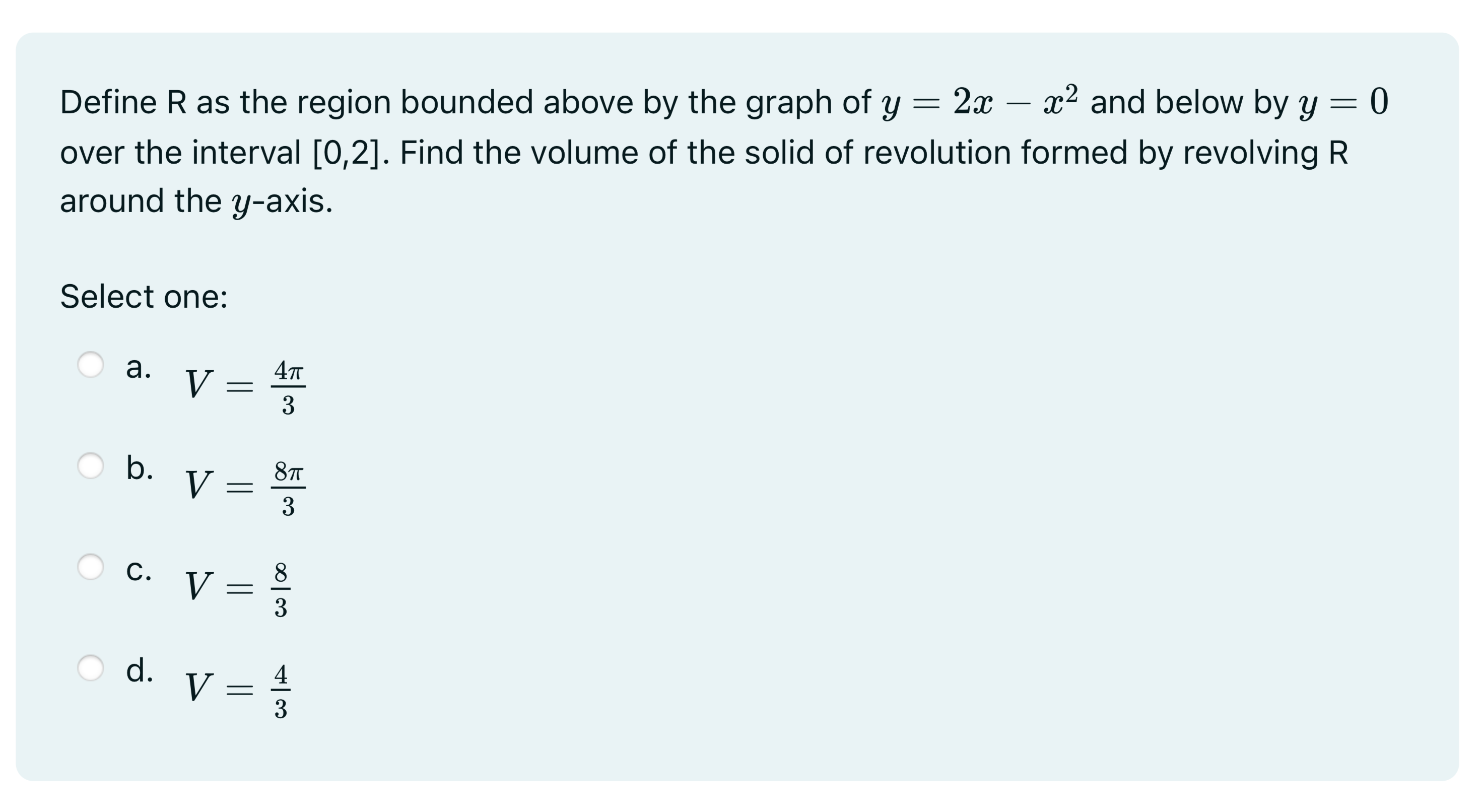Solved Define R ﻿as the region bounded above by the graph of | Chegg.com