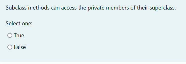 Solved Subclass methods can access the private members of | Chegg.com