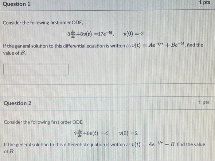 Solved Consider the following first order ODE, | Chegg.com