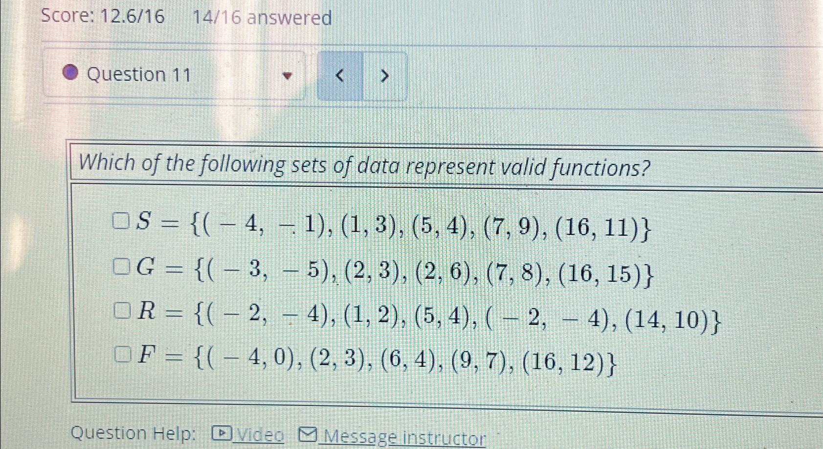 Solved Score: 12.616,1416 ﻿answeredQuestion 11Which of the | Chegg.com