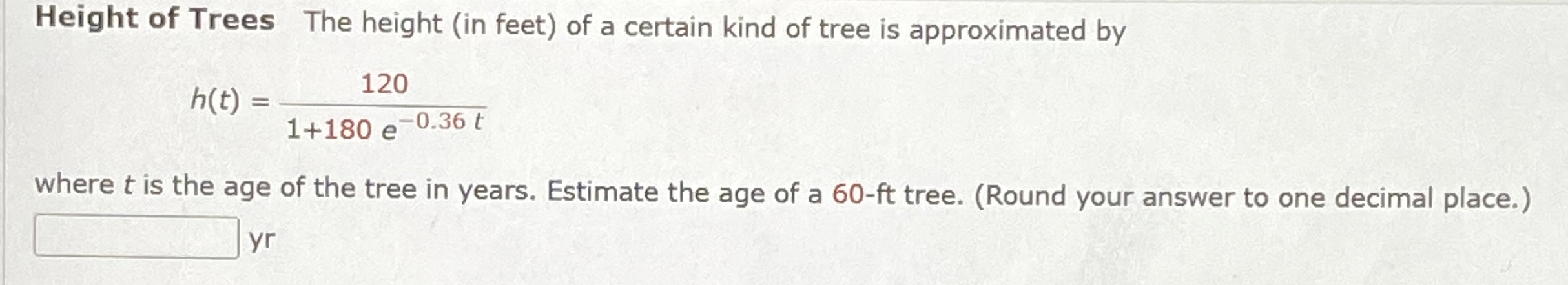 Solved Height of Trees The height (in feet) ﻿of a certain | Chegg.com