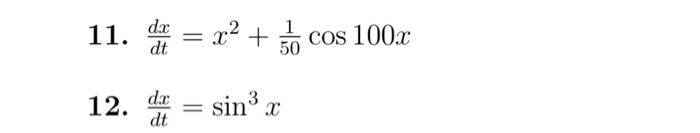 Solved find the equilibrium solutions for the following | Chegg.com