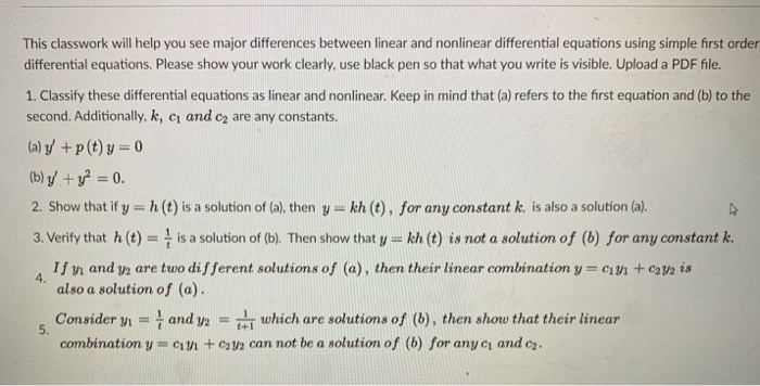 Solved This classwork will help you see major differences | Chegg.com
