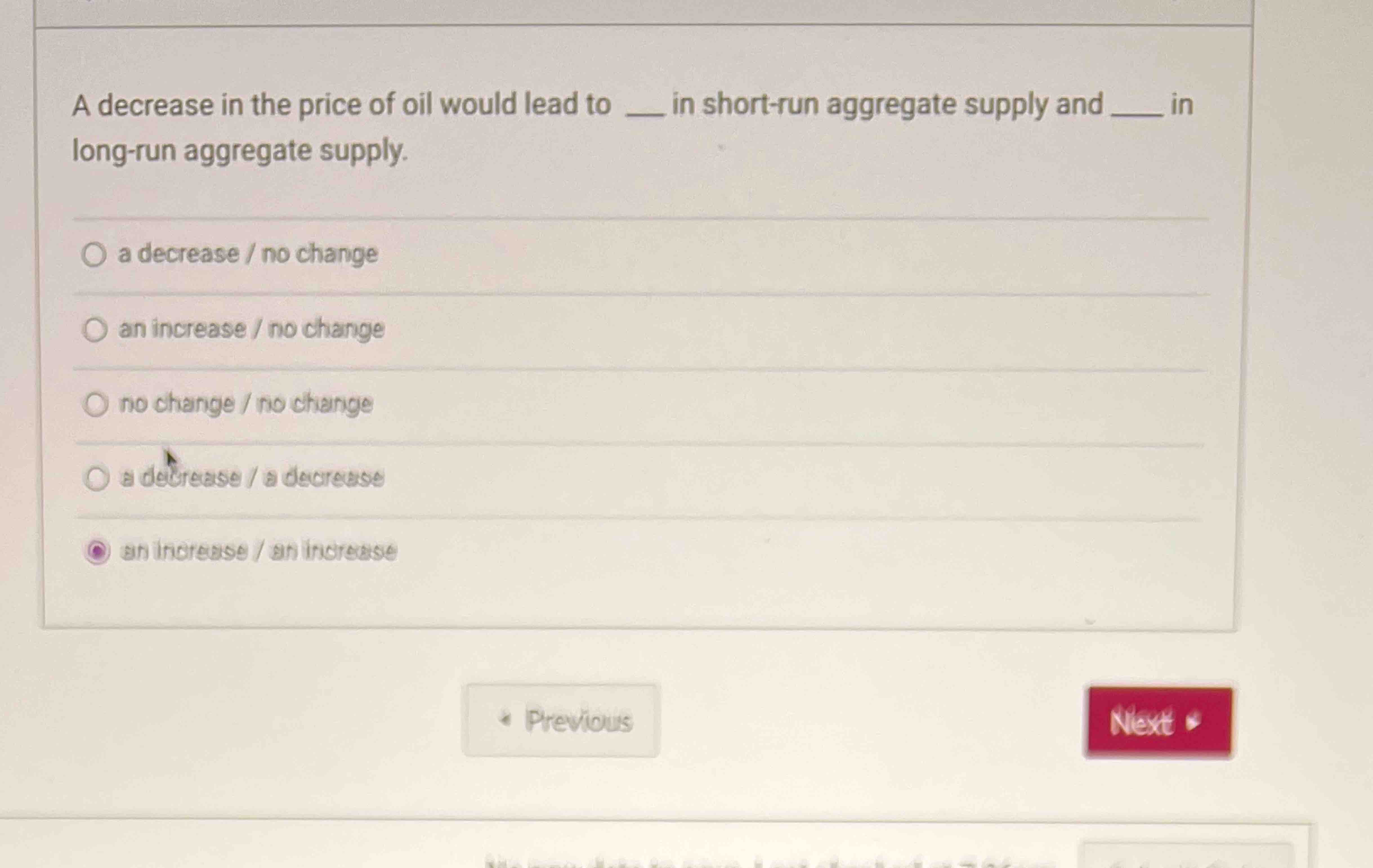 Solved A decrease in the price of oil would lead toin | Chegg.com